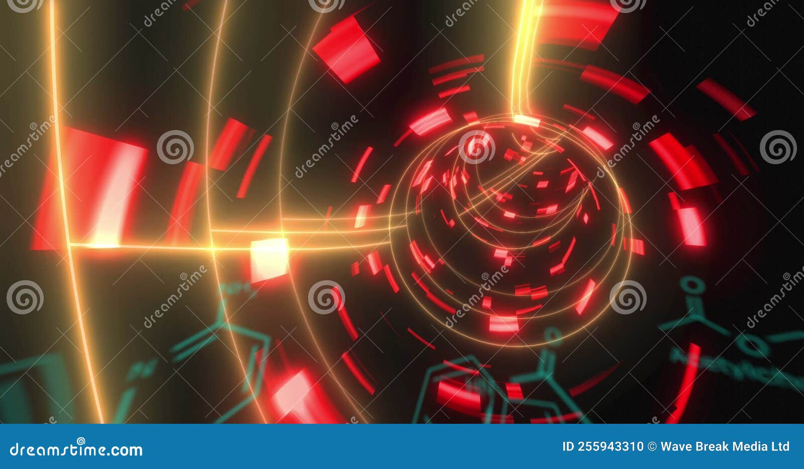 Image of Data Processing and Chemical Formulas Over Black Background ...