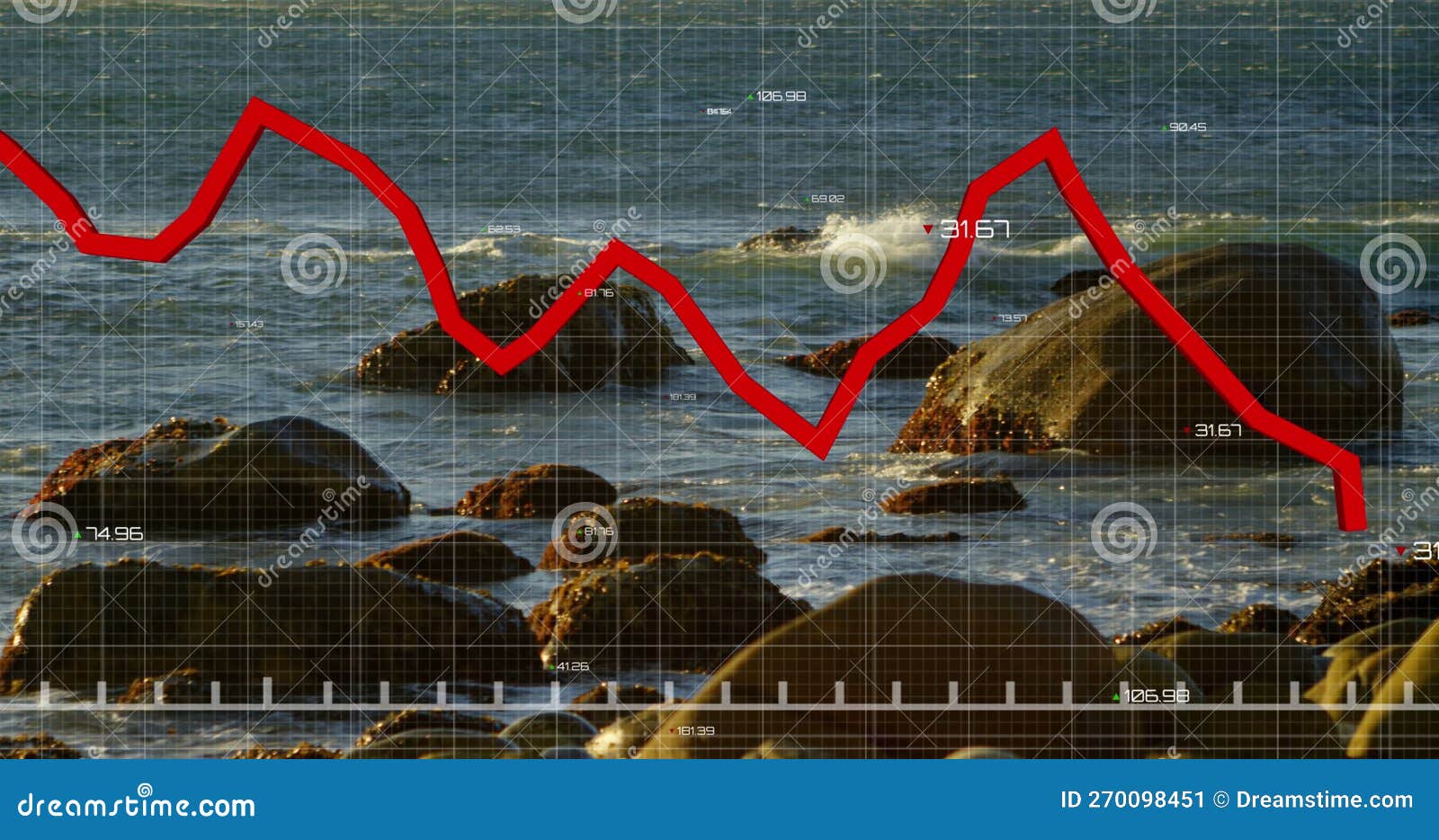Image of Data Processing and Diagram Over Landscape Stock Image - Image ...