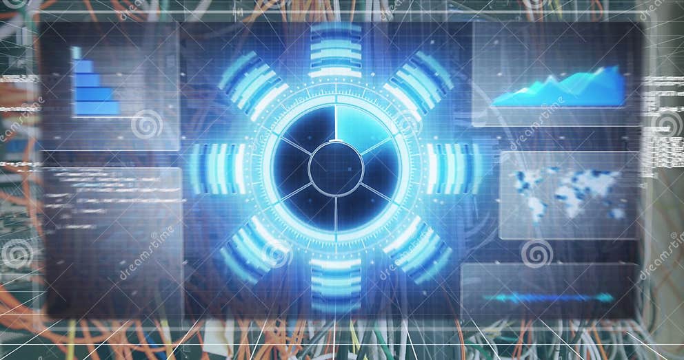 Image of Data Processing in on Digital Screen and Computer Wires Stock ...