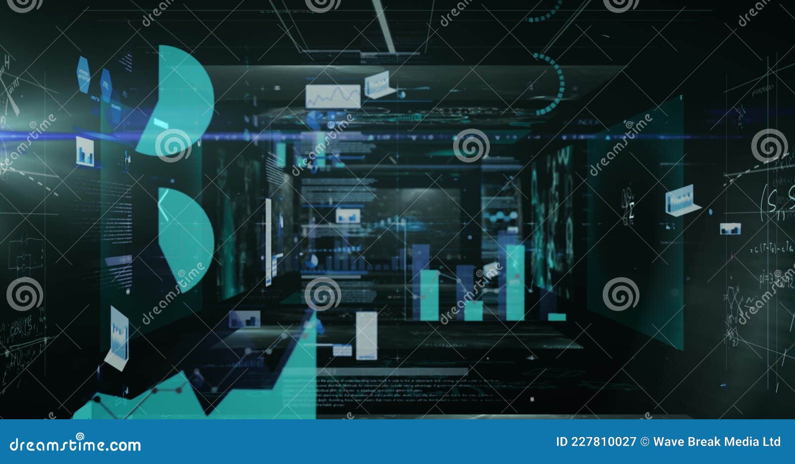 Image of Data Processing and Graphs on Scientist Screens Stock ...