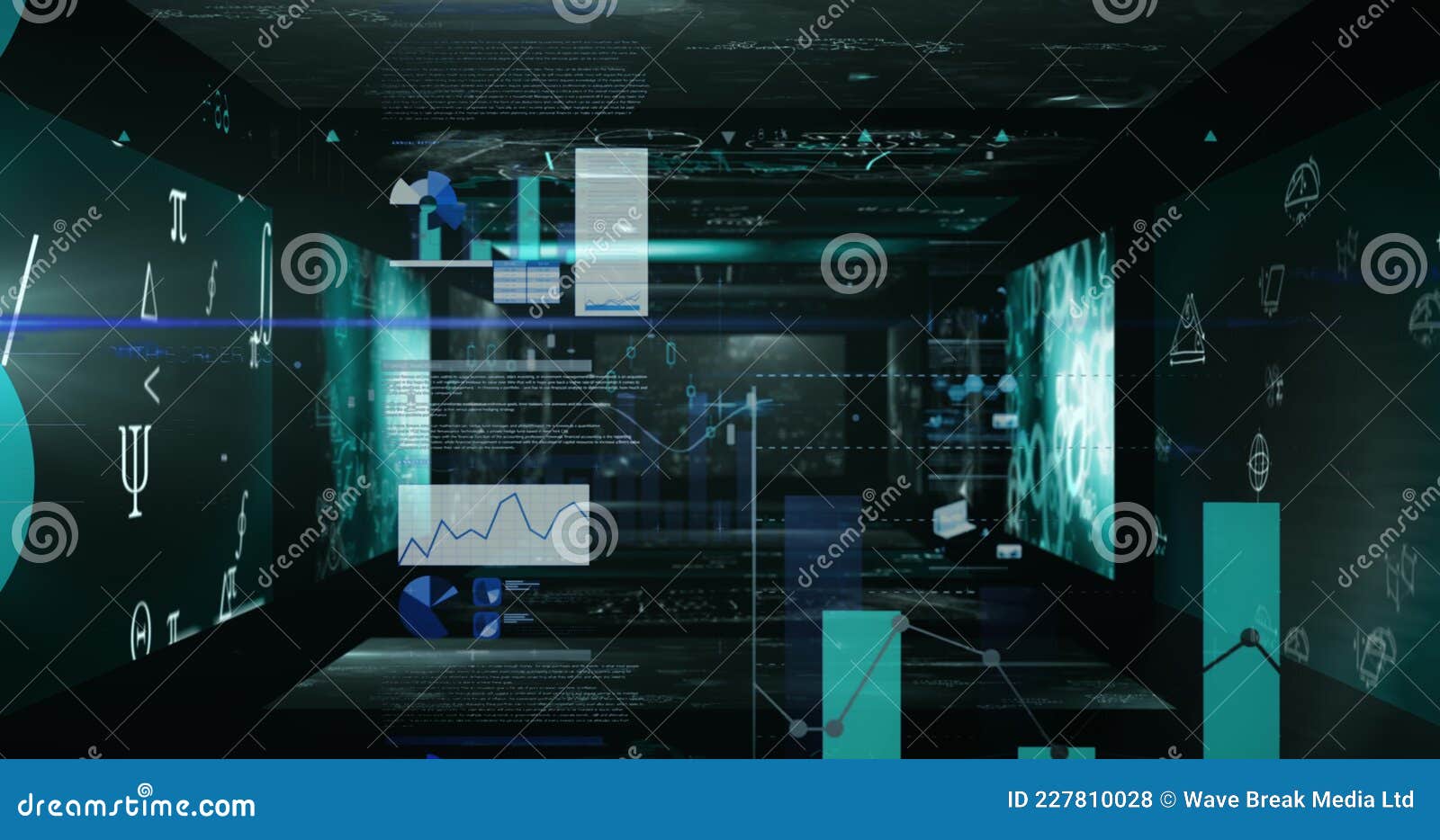 Image of Data Processing and Graphs on Scientist Screens Stock ...