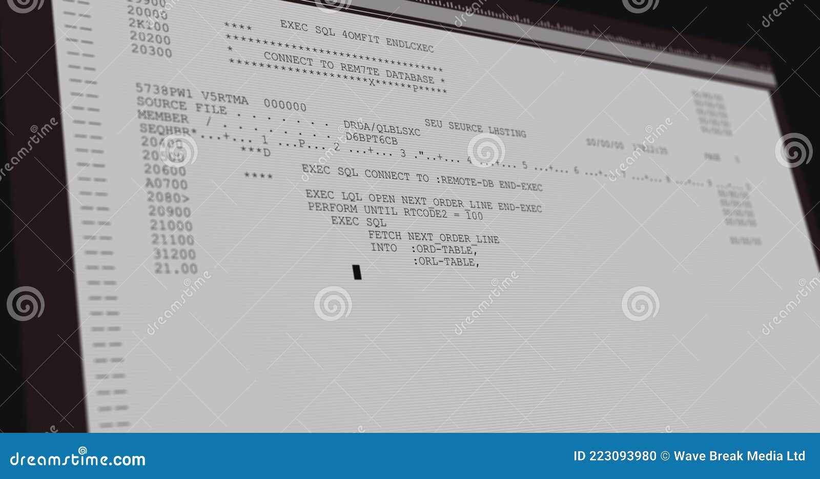 Image of Data Processing on Grey Computer Screen Stock Illustration ...
