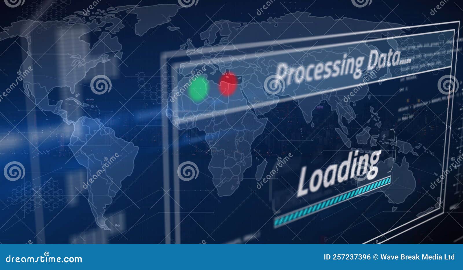 Image of Data Processing Loading Against World Map Stock Photo - Image of connection, technology ...