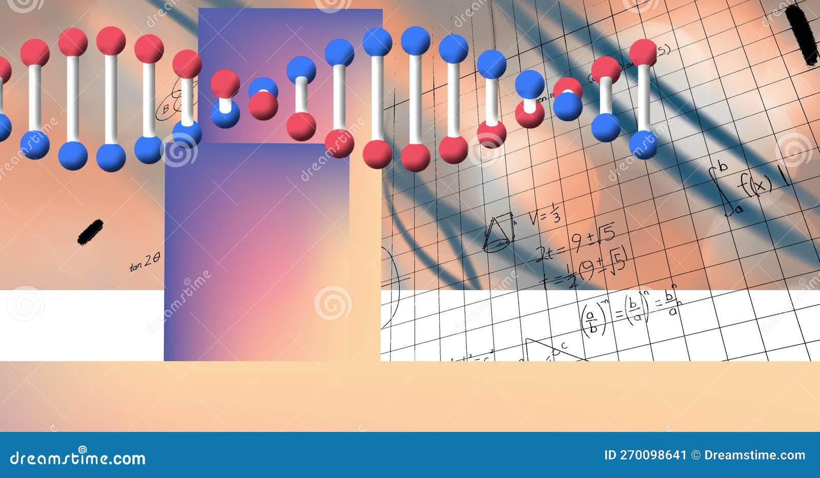 Image of Data Processing and Mathematical Equations and Dna Strand ...