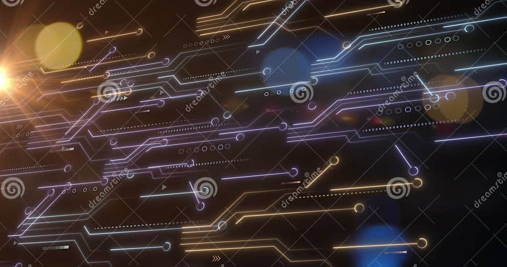 Image of Data Processing and Network of Connections with Computer Circuit Board Stock ...