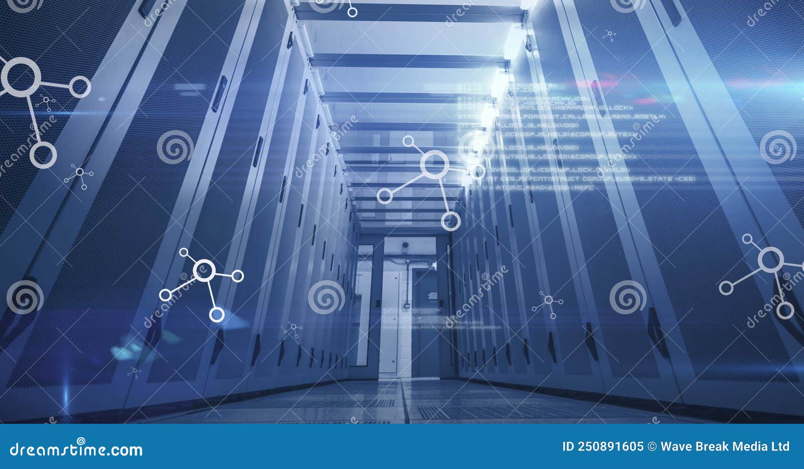 Image Of Data Processing And Networks Of Connections Over Computer