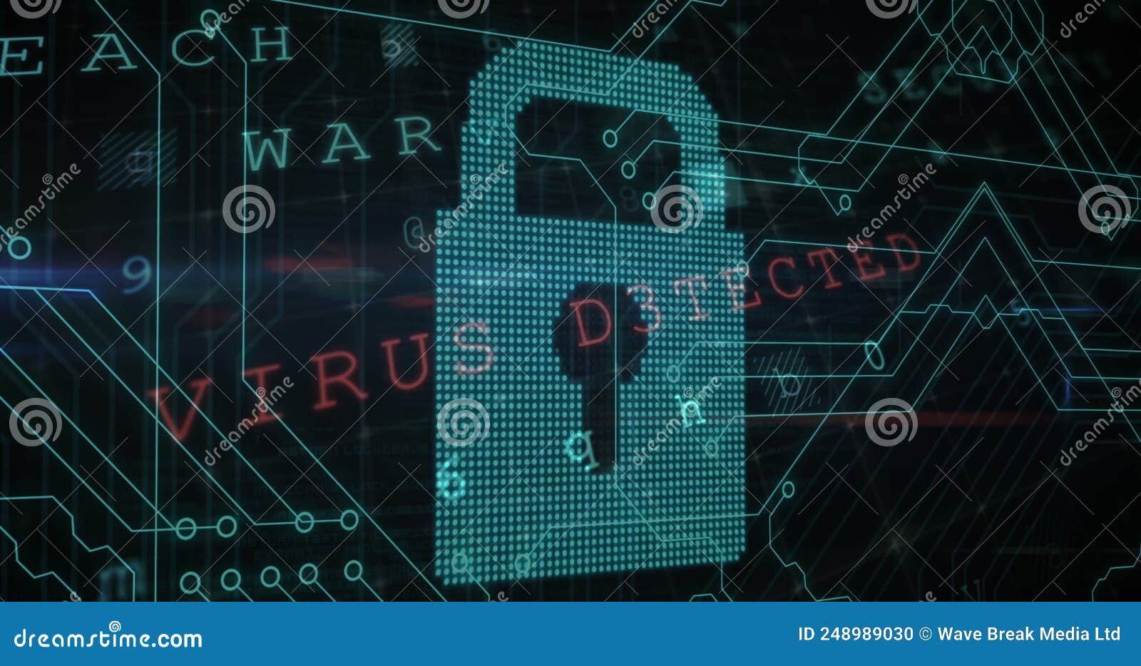 Image of Data Processing Over Black Background Stock Illustration ...