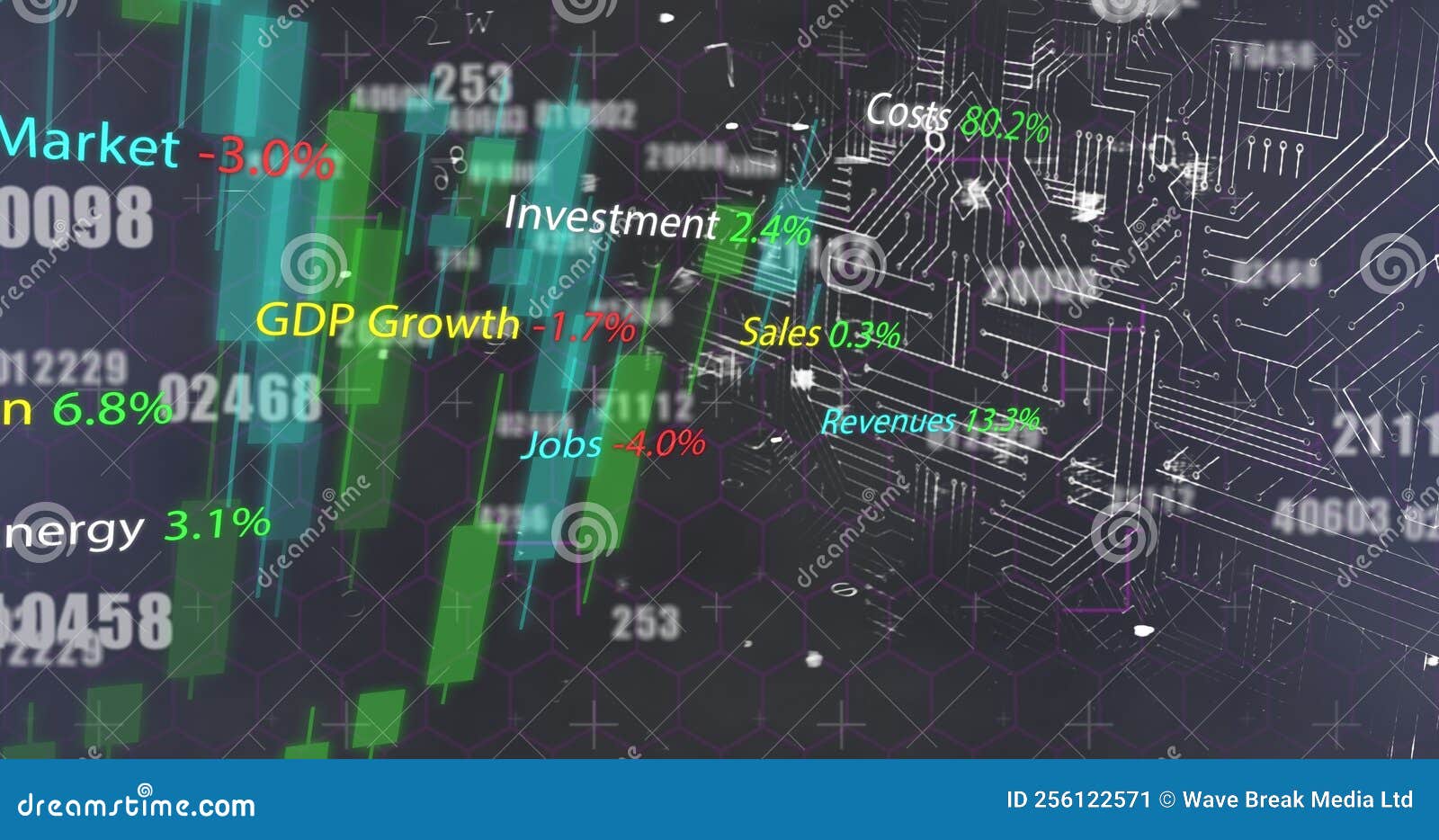 Image of Data Processing Over Black Background Stock Illustration ...