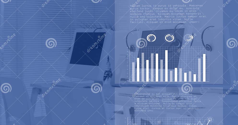 Image of Data Processing Over Computers in Office, Copy Space Stock ...