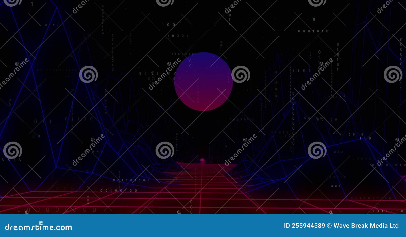 Image of Data Processing Over Digital Mountains Stock Illustration ...