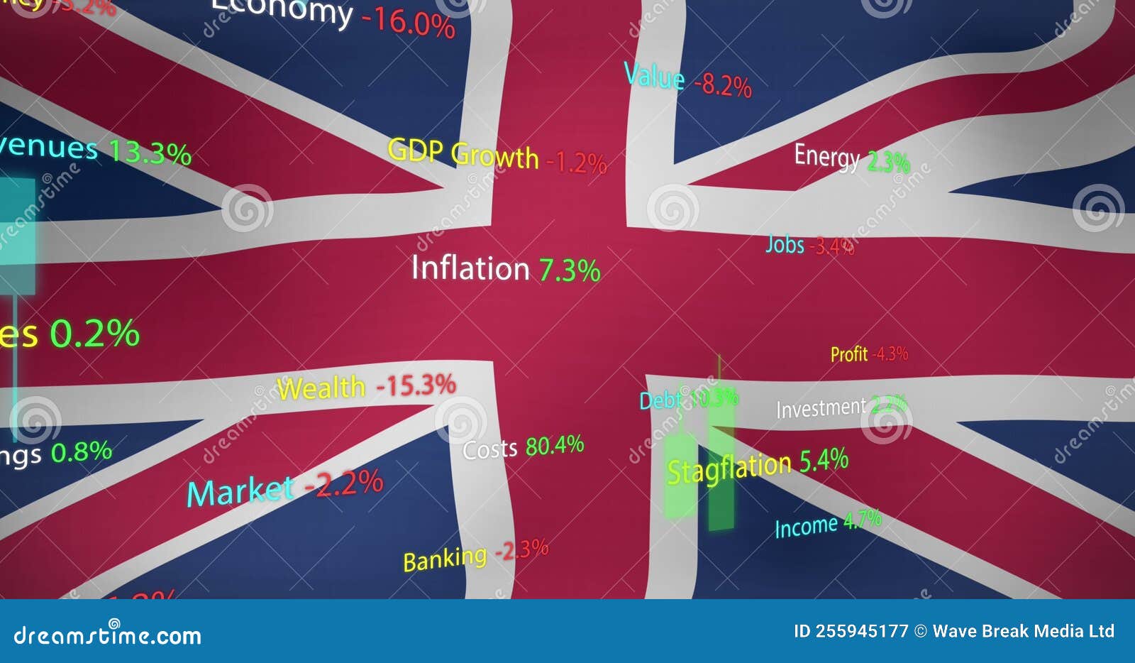 Image of Data Processing Over Flag of Uk Stock Illustration ...