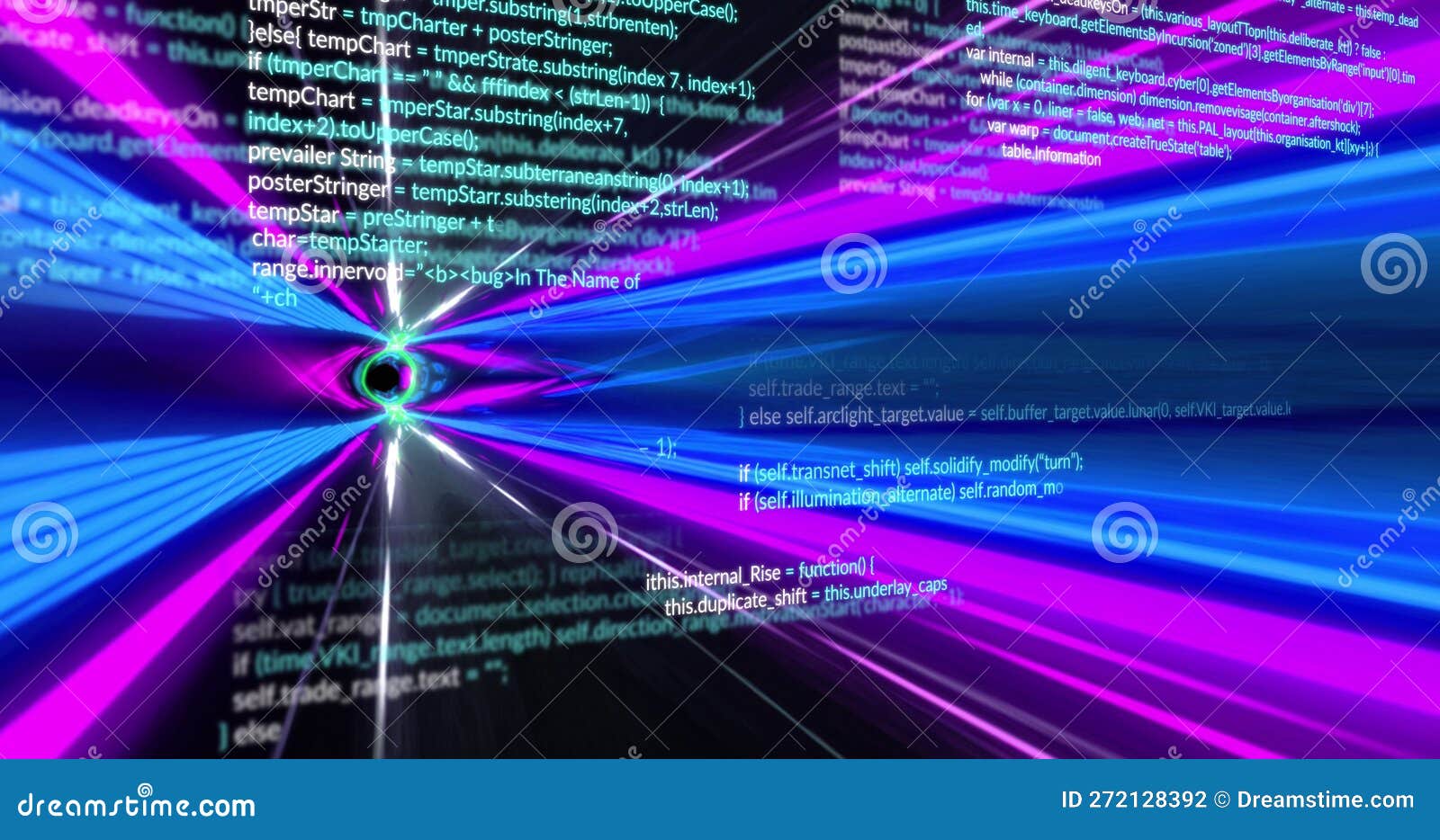 Image of Data Processing Over Light Trails Stock Illustration ...