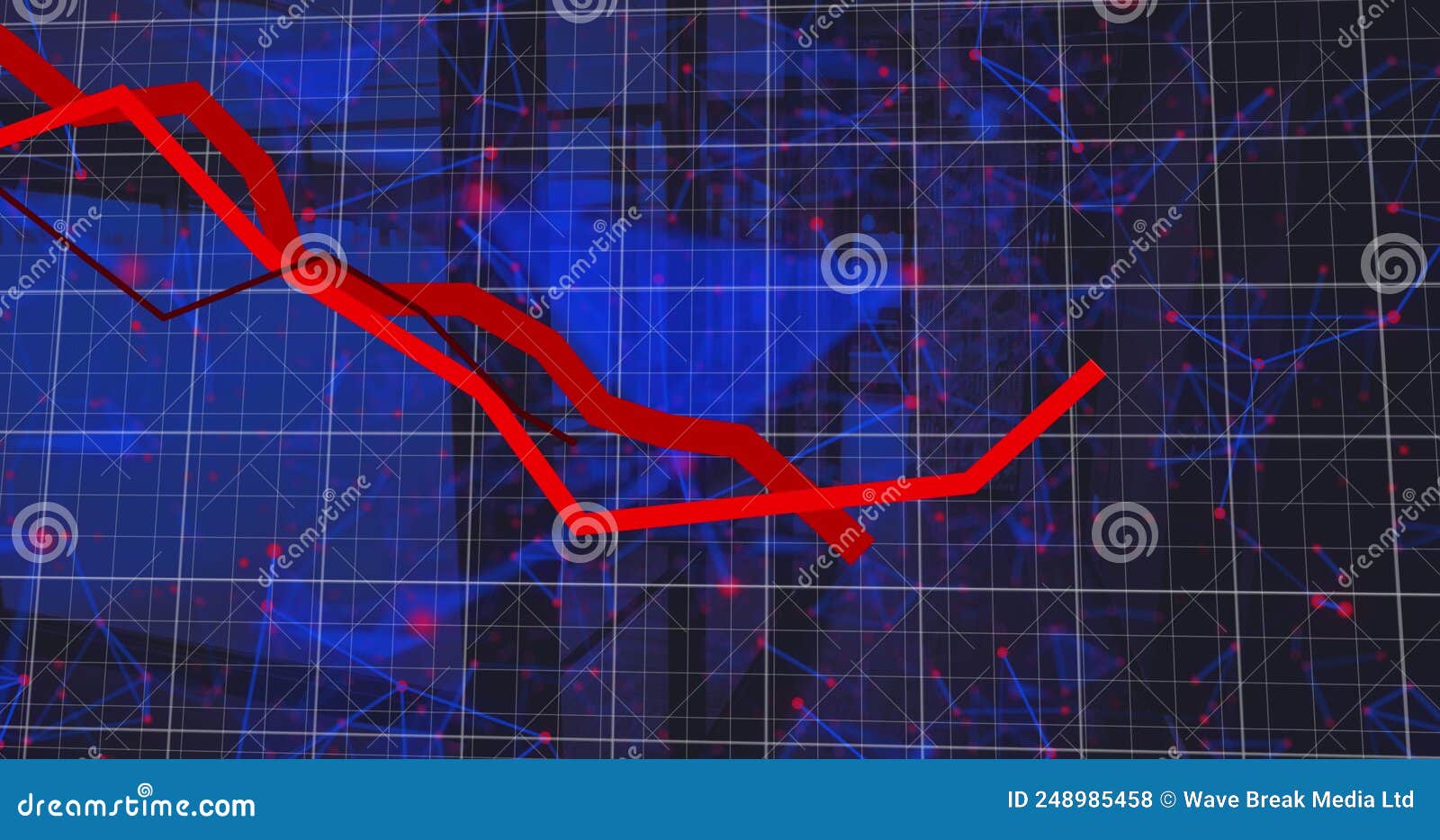 Image of Data Processing Over Office Stock Illustration - Illustration ...