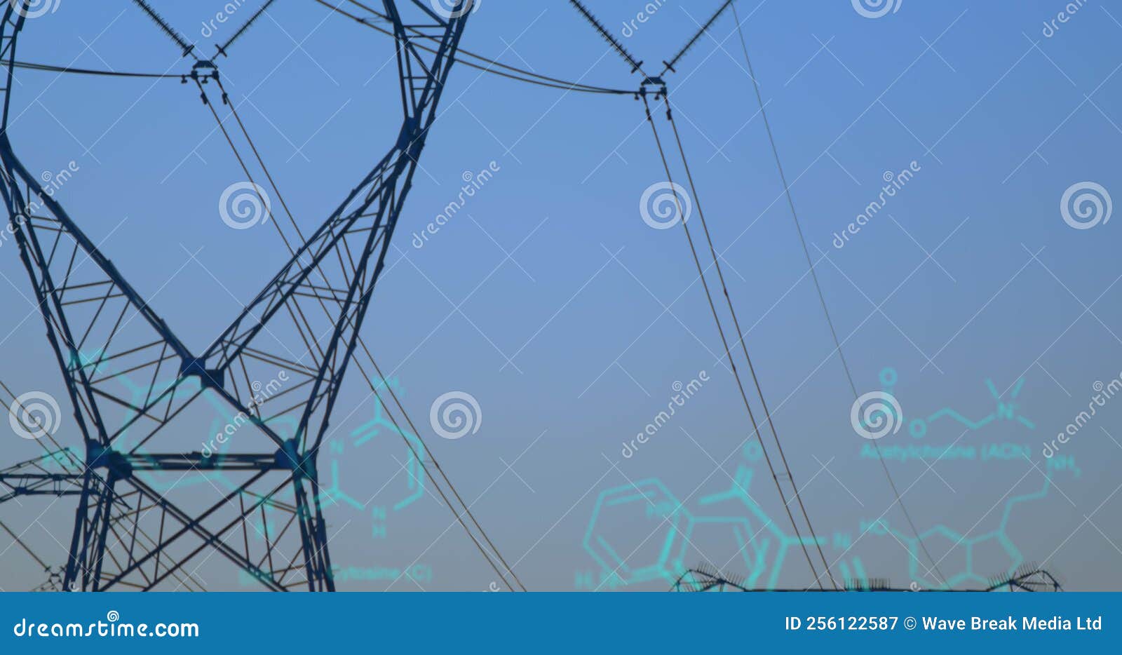 Image of Data Processing Over Pylons Stock Image - Image of reality ...