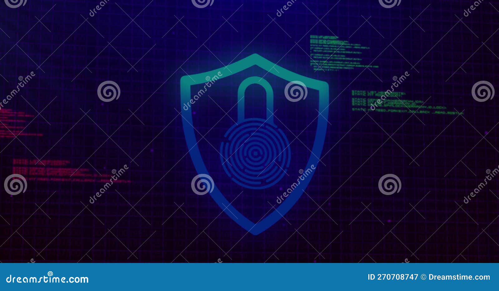 Image of Data Processing Over Shield and Padlock Icons Stock ...