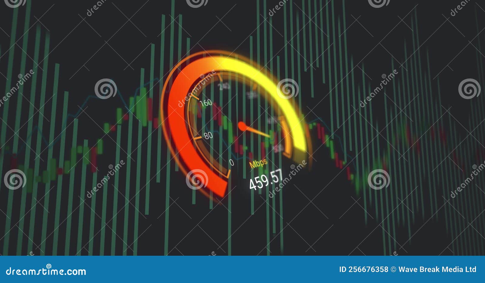 Image of Data Processing Over Speedometer Stock Illustration ...