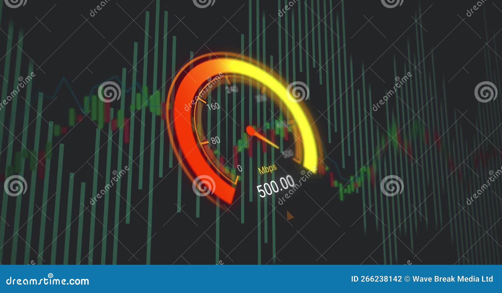 Image of Data Processing Over Speedometer Stock Illustration ...