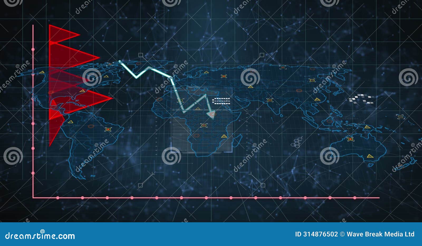 Image of Data Processing Over World Map on Transparent Background Stock ...