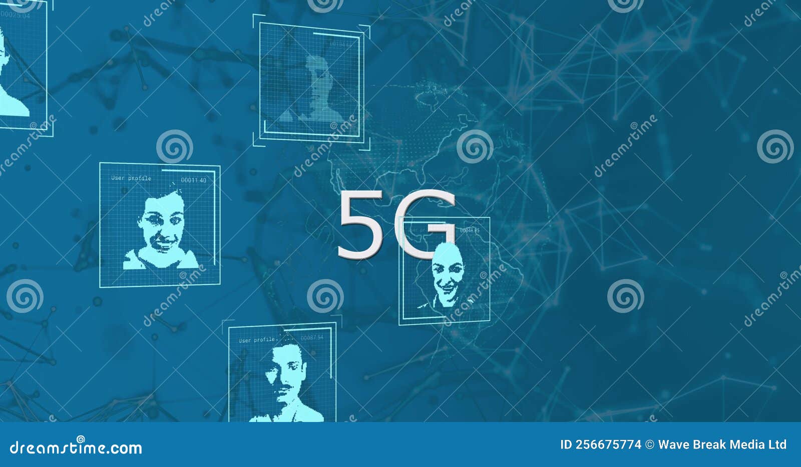Image of Data Processing with People Portraits Over Network of ...