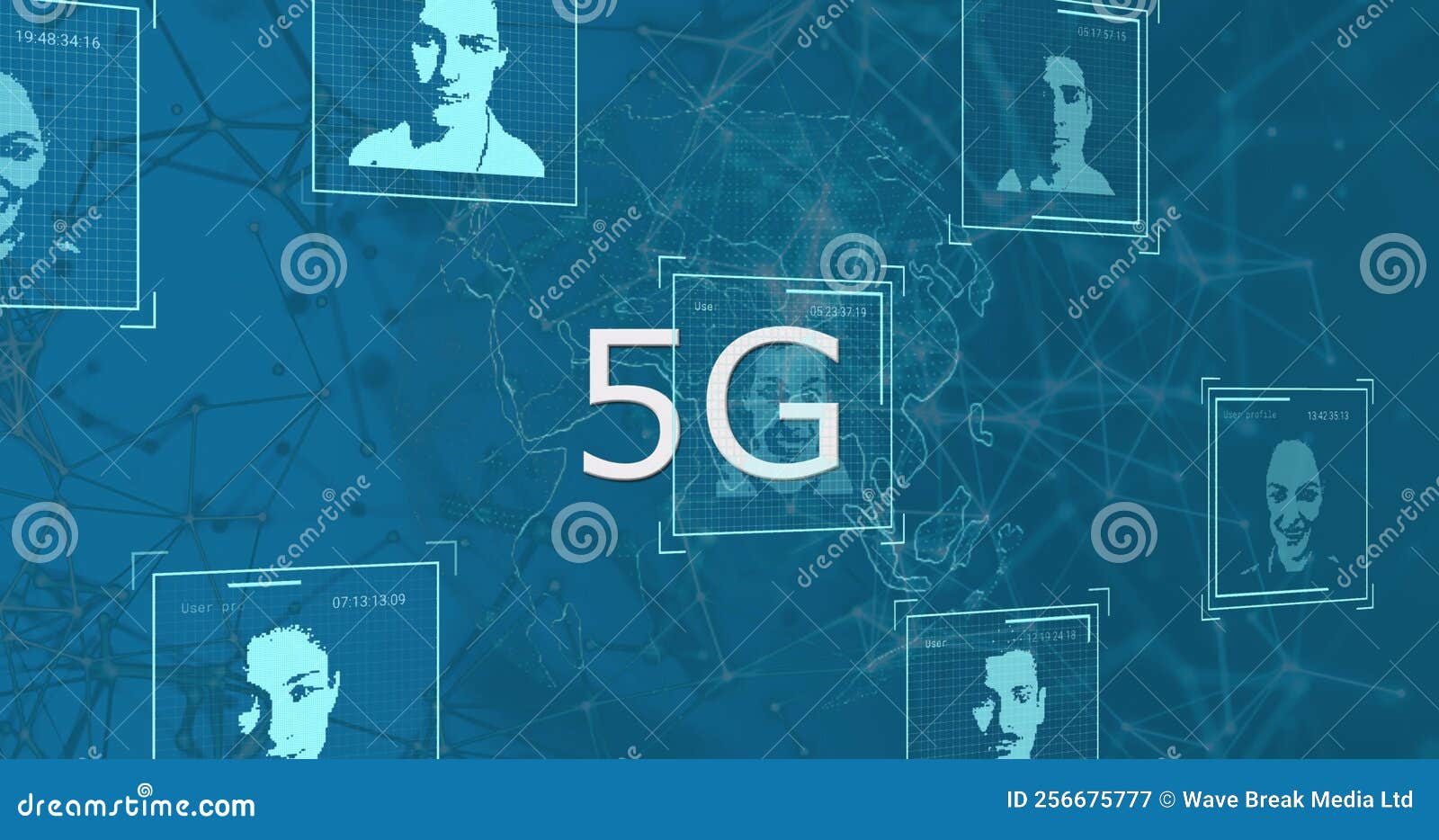 Image of Data Processing with People Portraits Over Network of ...