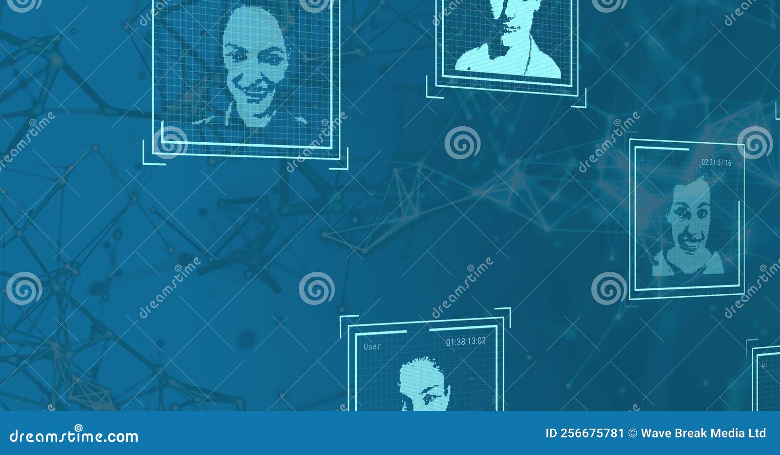 Image of Data Processing with People Portraits Over Network of ...