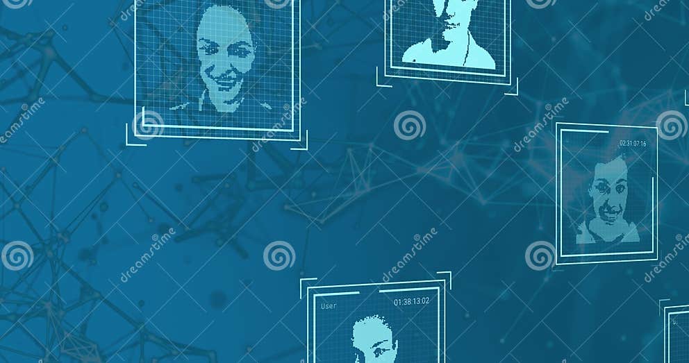 Image of Data Processing with People Portraits Over Network of ...