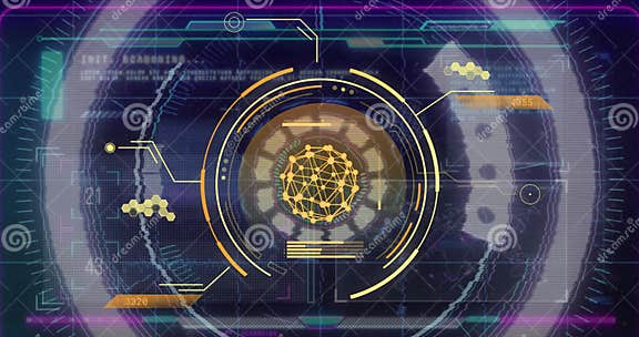 Image of Data Processing and Scope Scanning Over Interference Stock ...