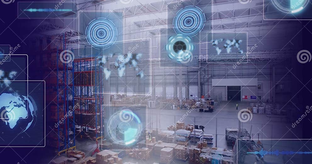 Image of Data Processing with Scope Scanning Over Warehouse Stock Photo ...