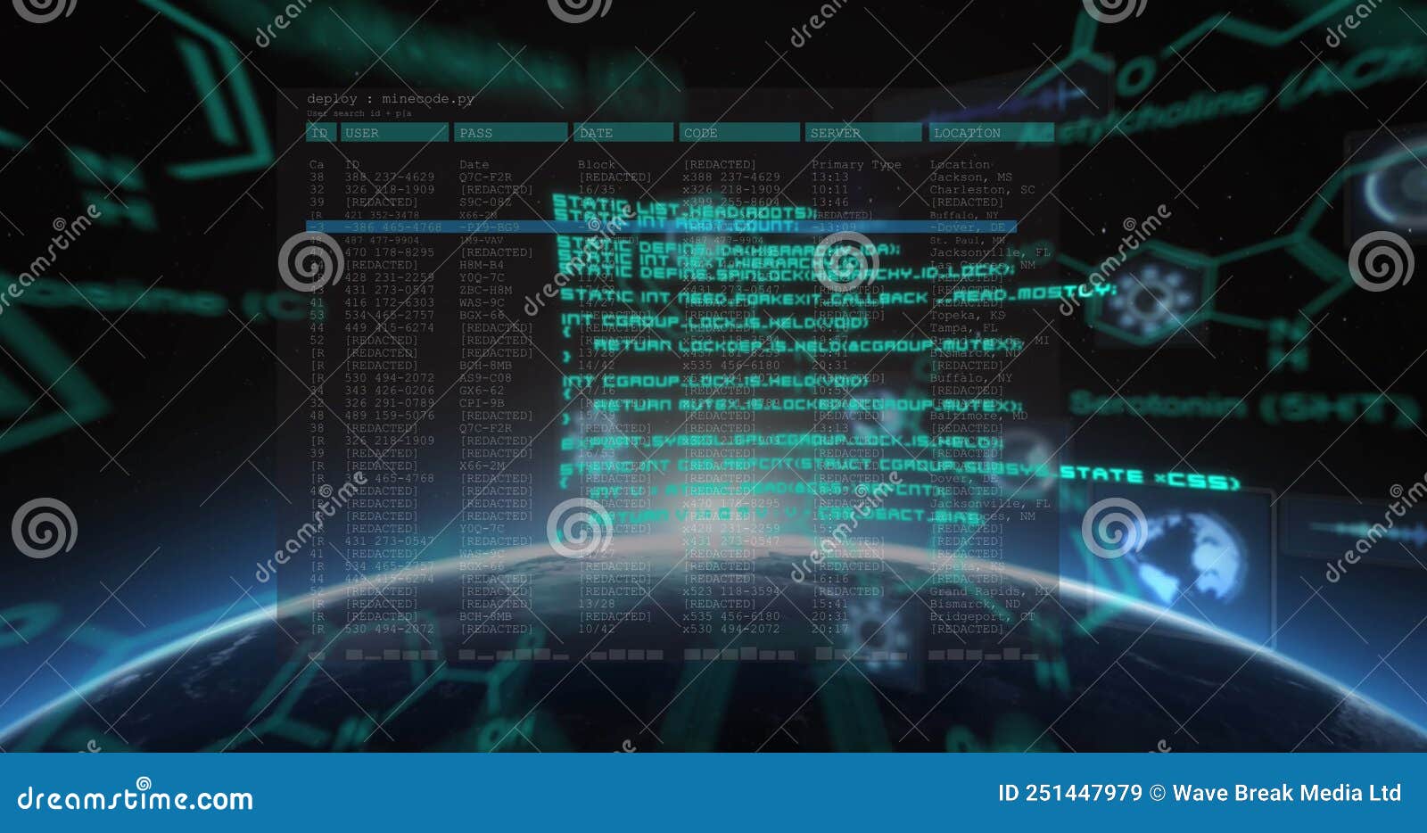 Image of Data Processing and Scopes Scanning Over Earth in Universe ...