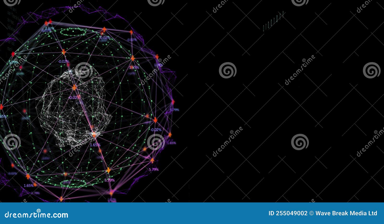 Image of Data Processing and Shapes on Black Background Stock ...