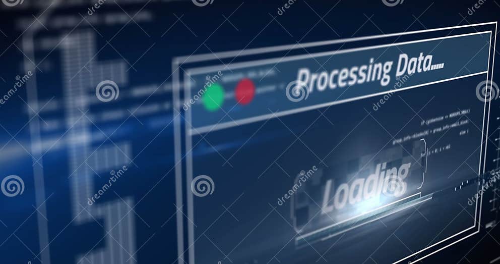 Image of Data Processing Text Over Screen and Computer Servers Stock ...