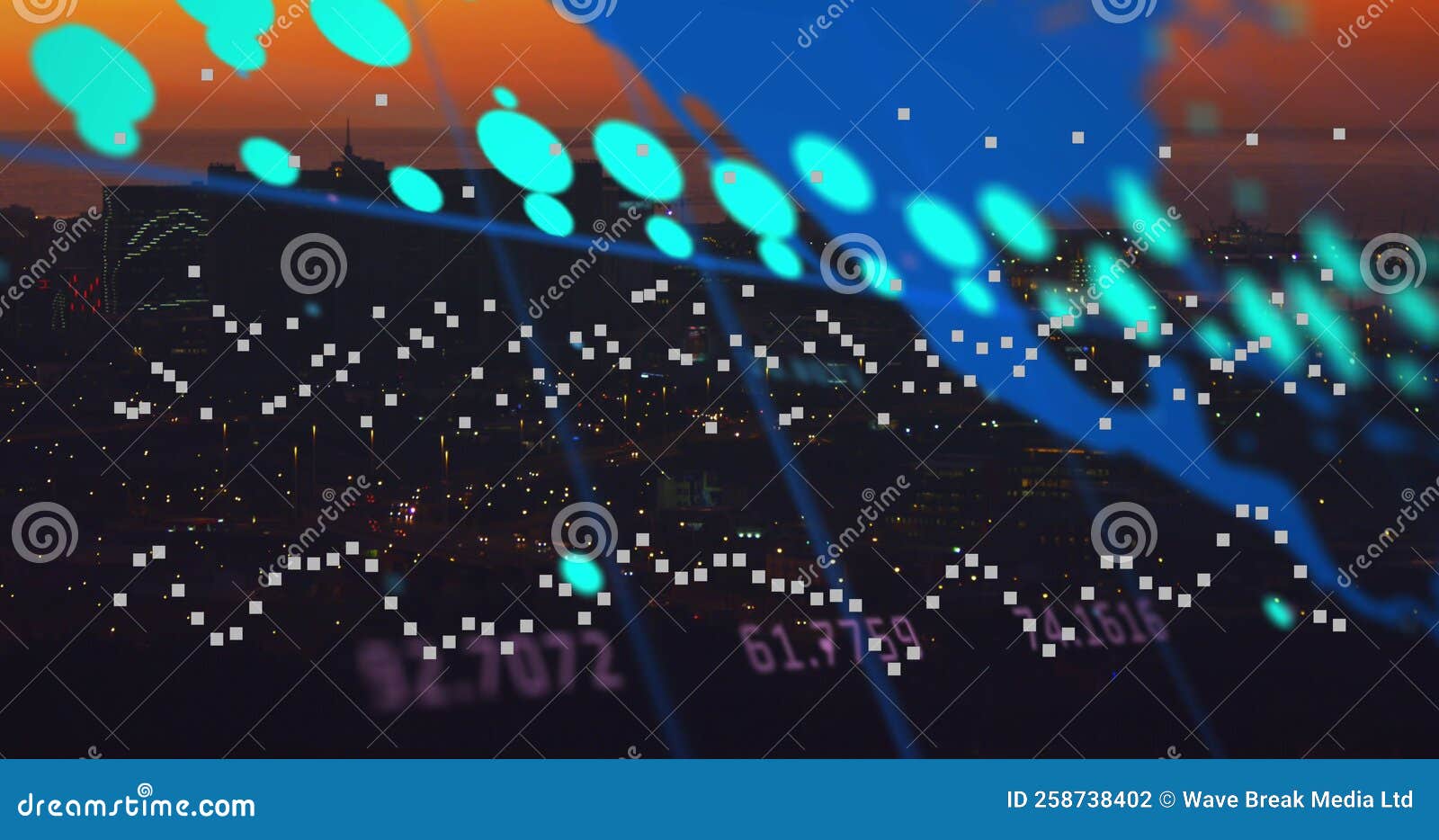 Image of Data Processing and White Squares on Black Background Stock ...