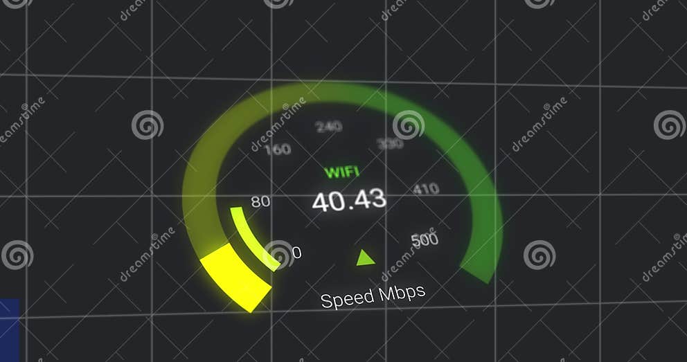 Image of Data Processing and World Map Over Speedometer Stock ...