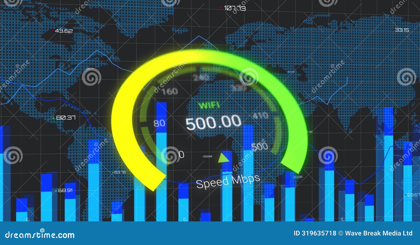 Speedometer And World Map Stock Image | CartoonDealer.com #11998621