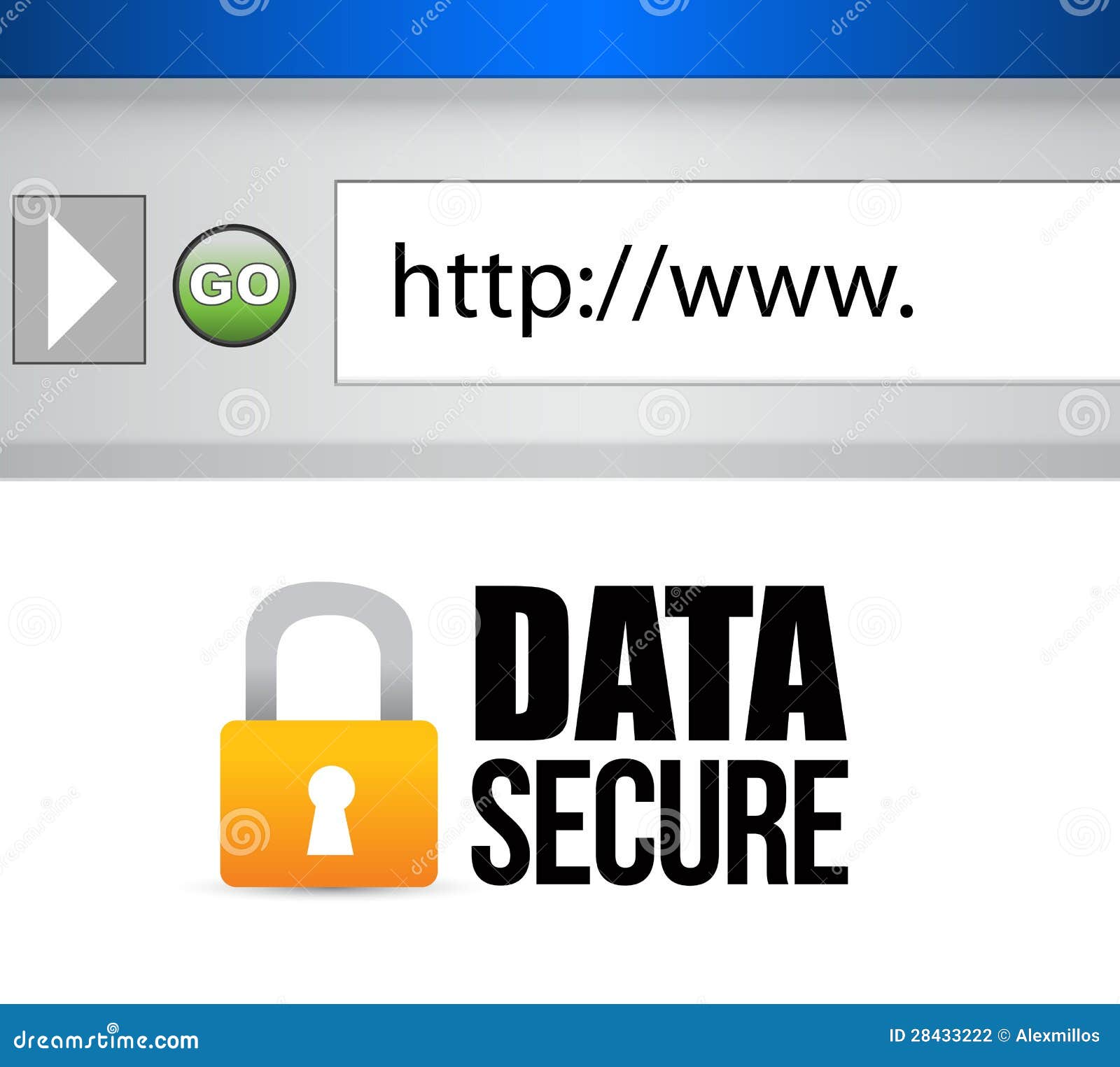 Image of a Data Secured Message. Stock Illustration - Illustration of ...