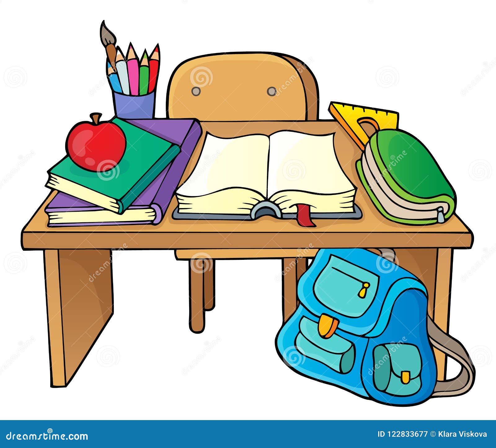 Image 1 De Thème De Bureau D'école Illustration de Vecteur ...