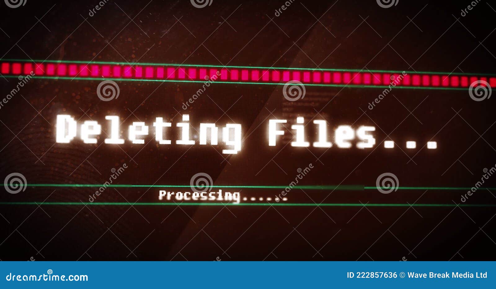 Image of Deleting Files Processing Text Flashing Digital Interface ...