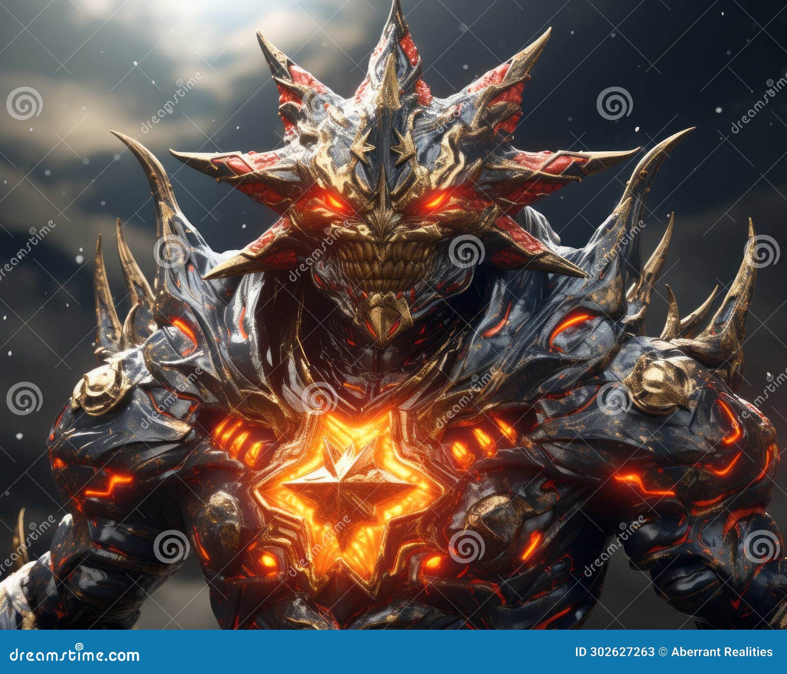 An Image of a Demon with Flames Coming Out of His Head Stock ...