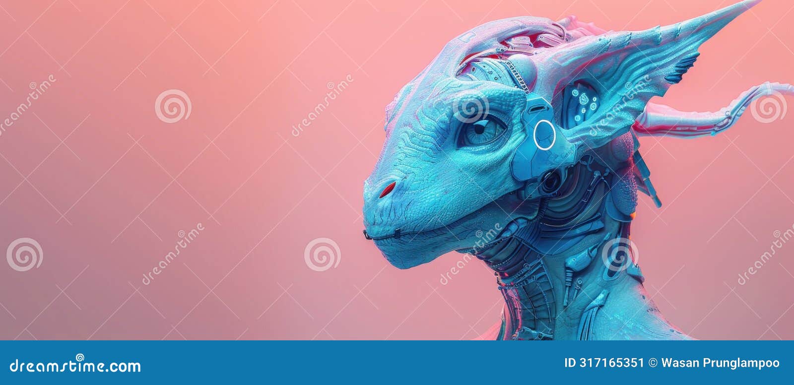 The Image is Depicting a Blue Alien Creature with a Pink Background ...
