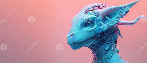 The Image is Depicting a Blue Alien Creature with a Pink Background ...