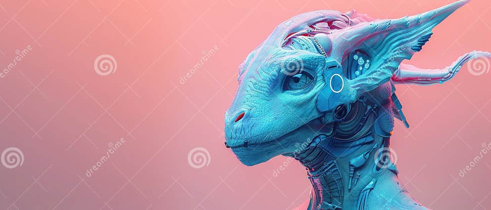 The Image is Depicting a Blue Alien Creature with a Pink Background ...