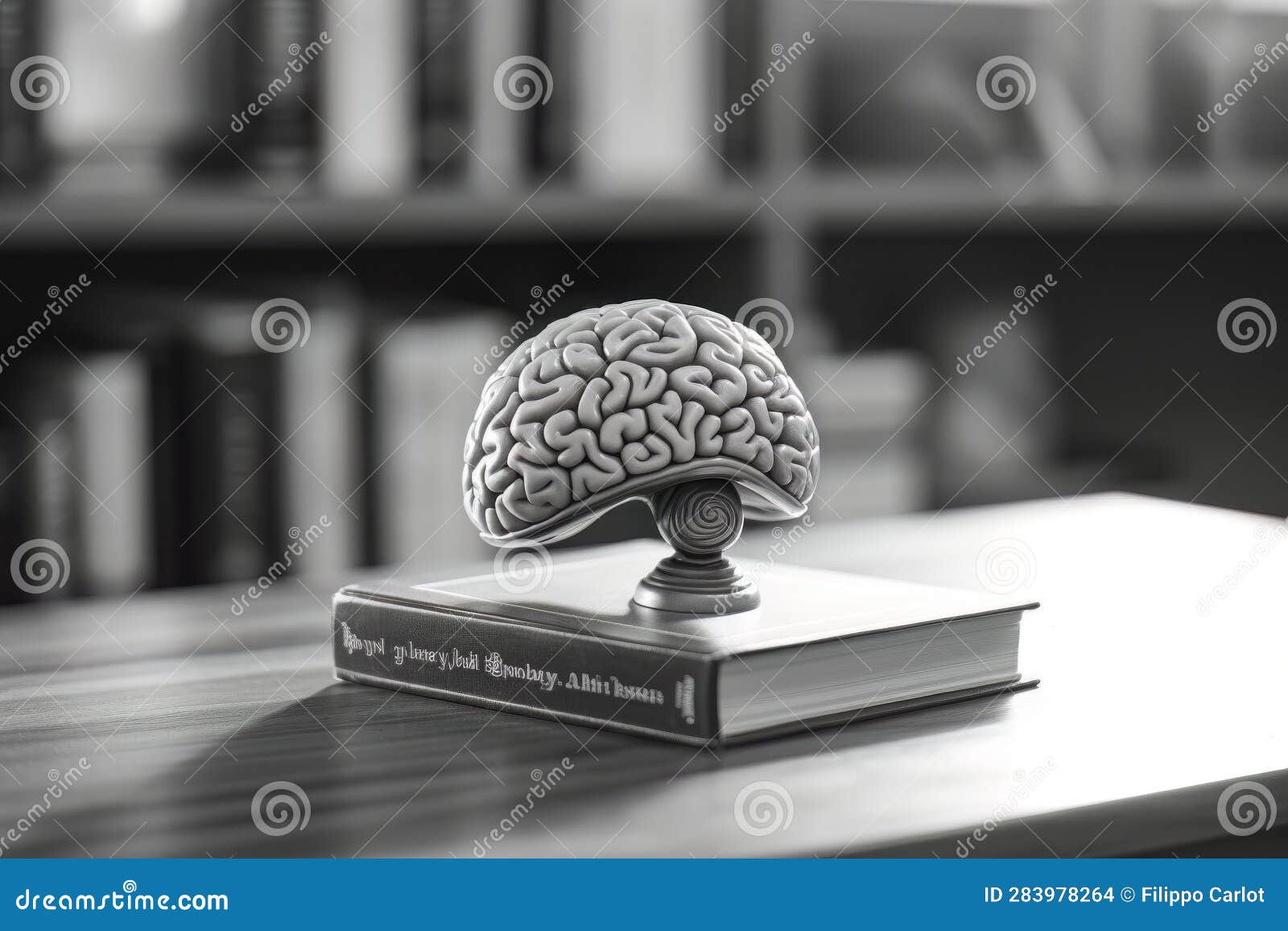 Knowledge Expansion: Brain Growing from a Book Stock Illustration ...