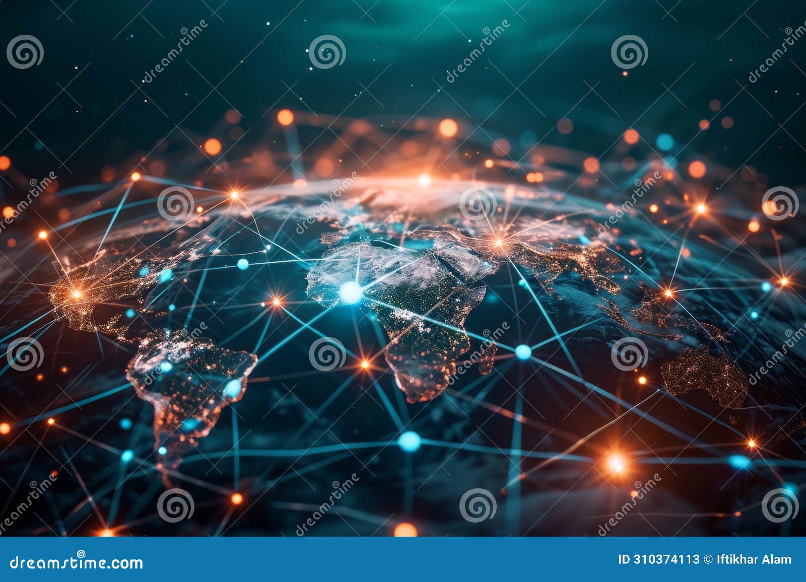 Interlinked Nodes And Glowing Lines Ai Generated Background Image ...