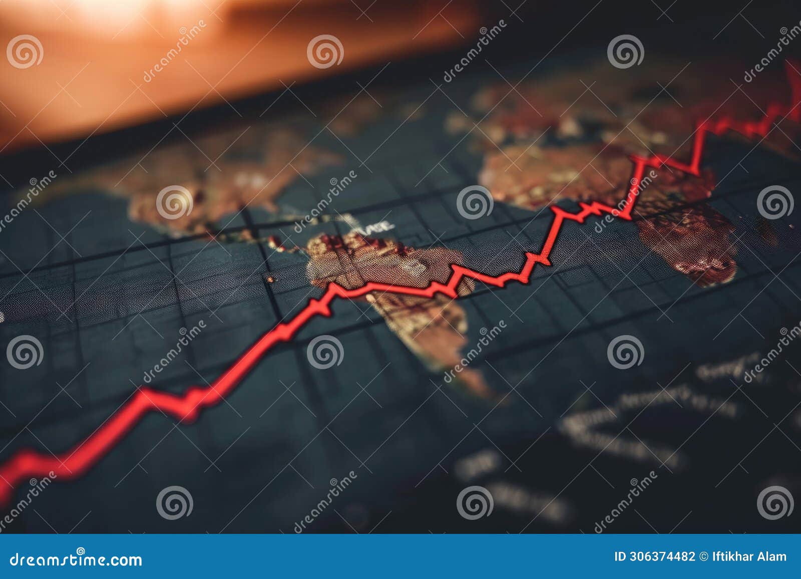 An Image Depicting a World Map with a Prominently Visible Red Line ...