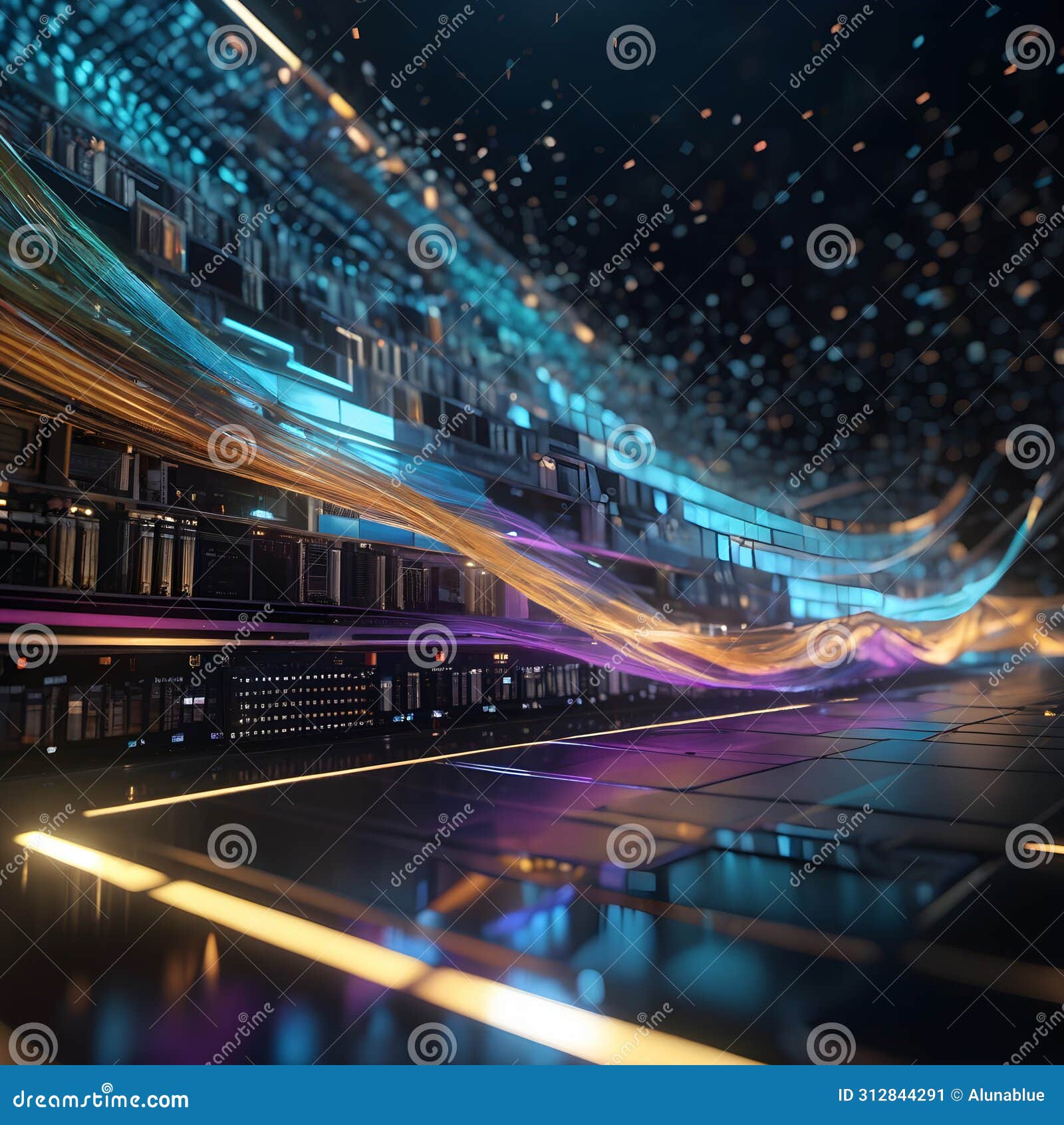 A Digital Illustration of a Computer Network with Various Components ...