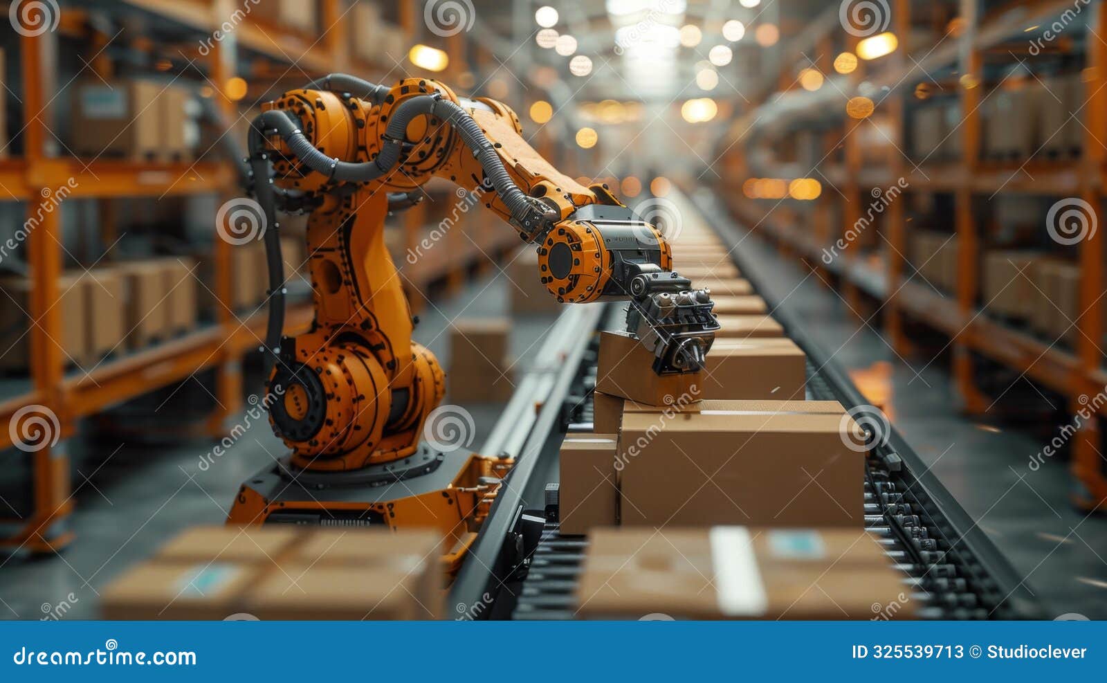 Automated Warehouse Robot Sorting Boxes - Generative AI Stock ... Automated Warehouse Robot Sorting Boxes - Generative AI Stock ...