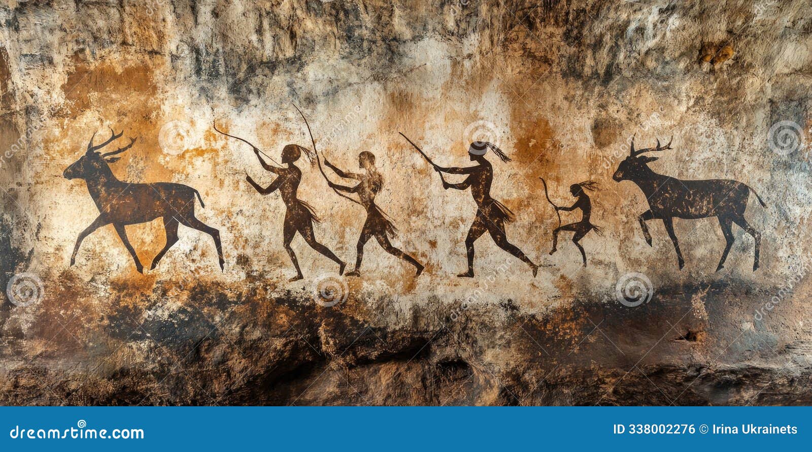 This Image Depicts Ancient Cave Paintings Displaying Early Human ...