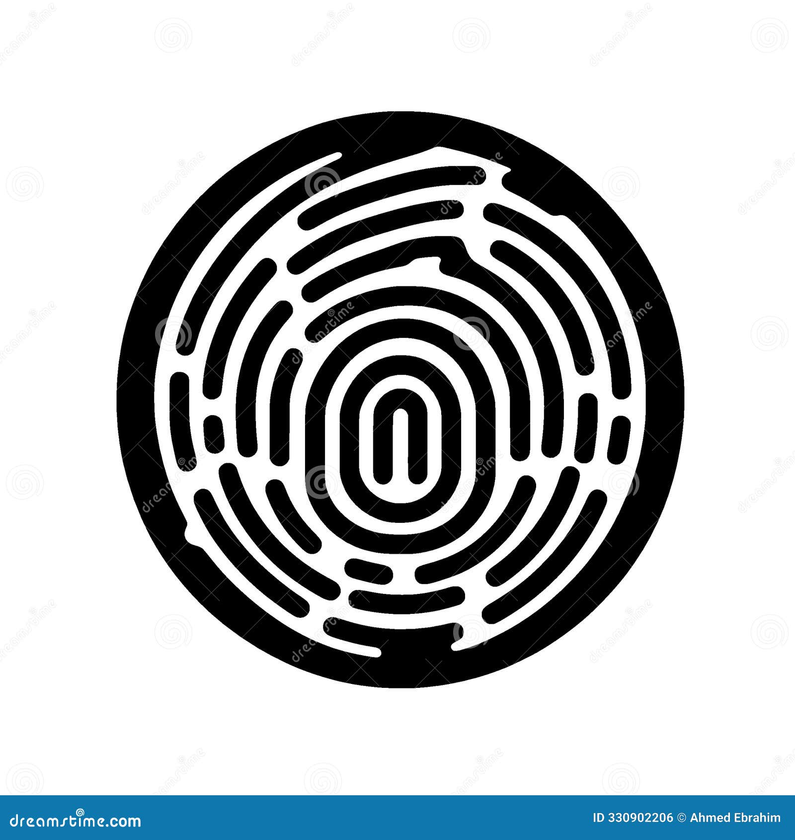 Black and White Fingerprint Icon - Detailed Fingerprint Vector Graphic ...