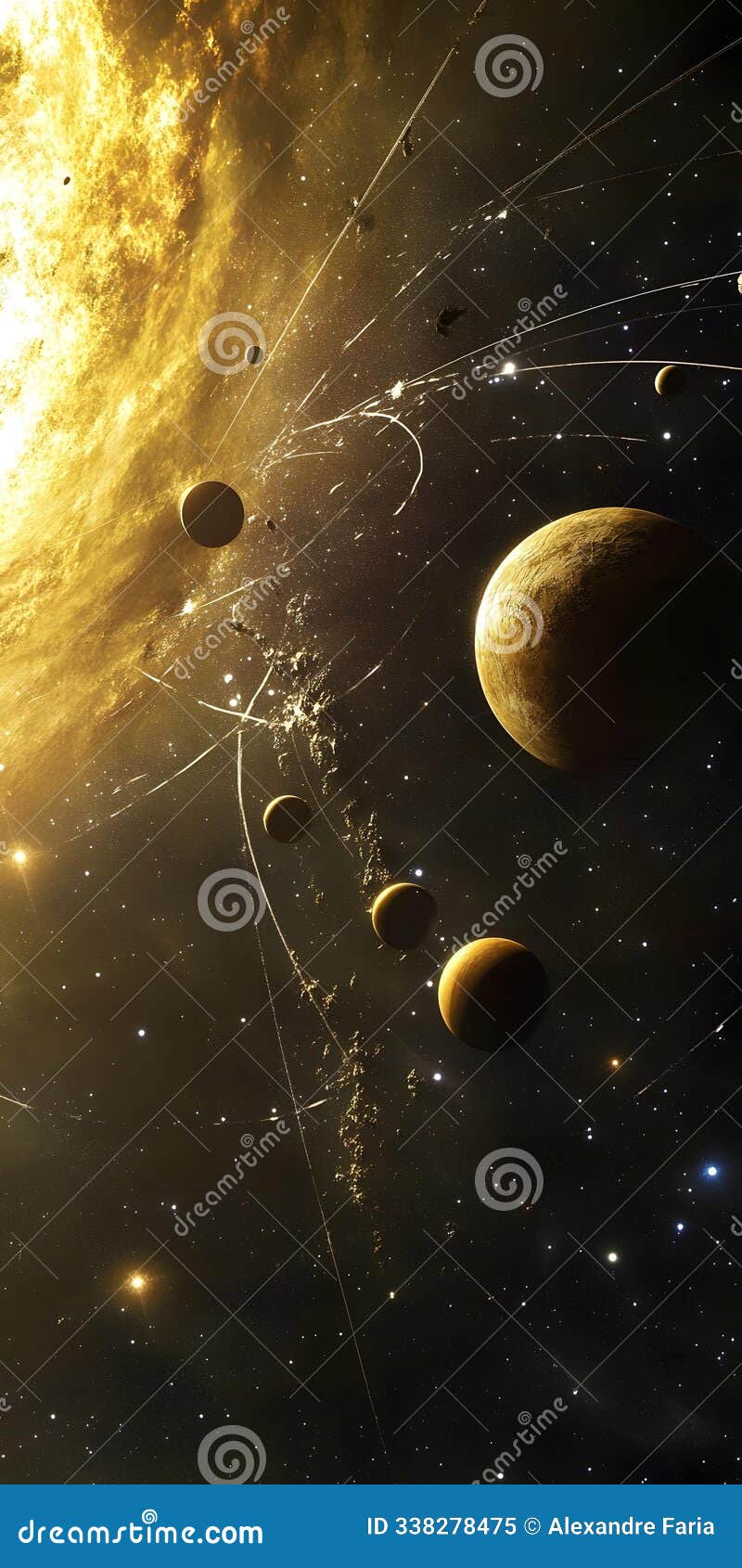 Planets In Diagonal Alignment Solar System Model Space Exploration ...