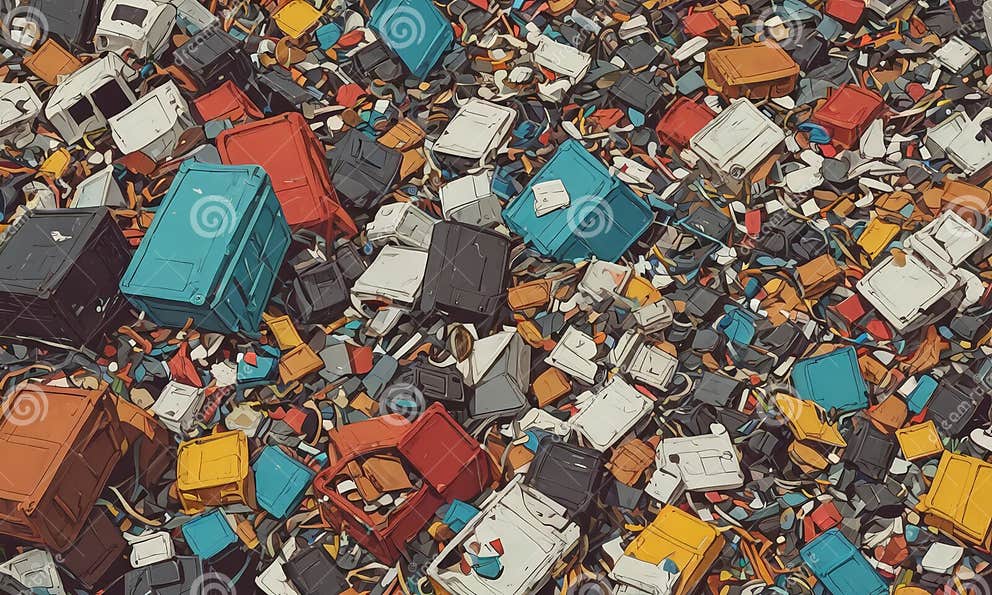 Chaotic Arrangement Variously Colored and Shaped Objects, Including ...